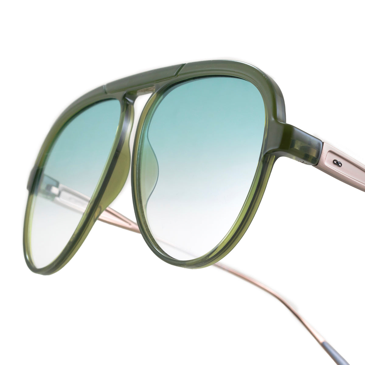Paris Sunglasses Metal Olive Green Gradient Lens | INFINIT Eyewear